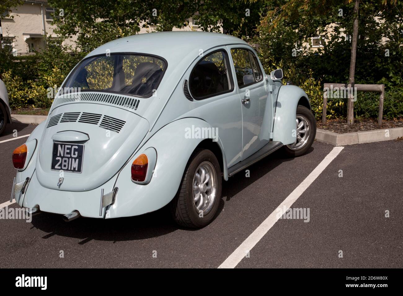 Classic light blue VW beetle car, UK Stock Photo - Alamy