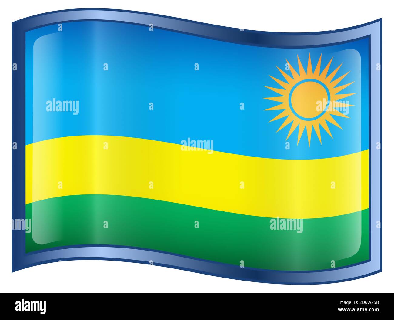 Rwandan flag icon Stock Photo - Alamy