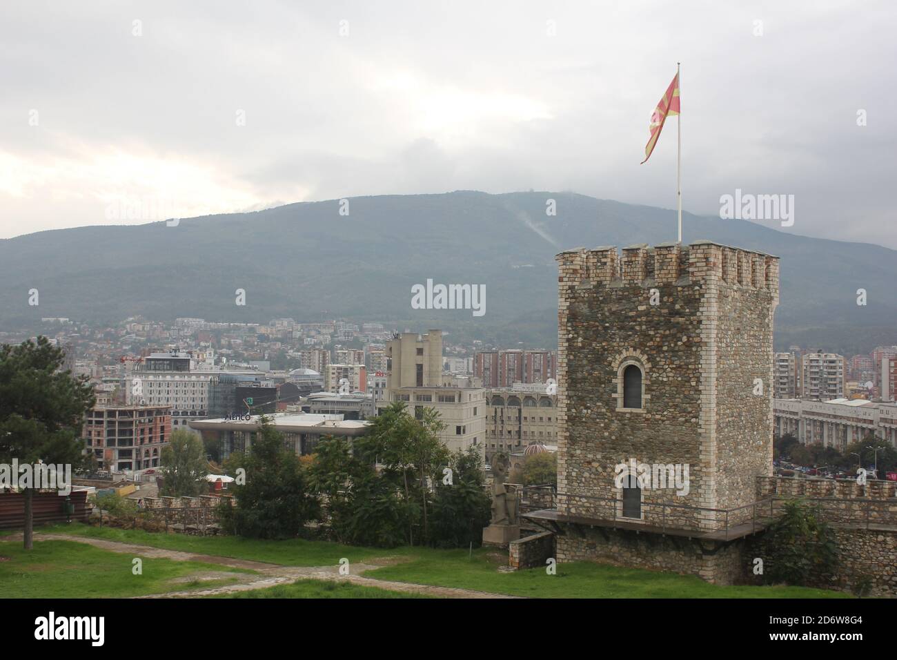 Skopje castle and city view in North Macedonia Stock Photo - Alamy