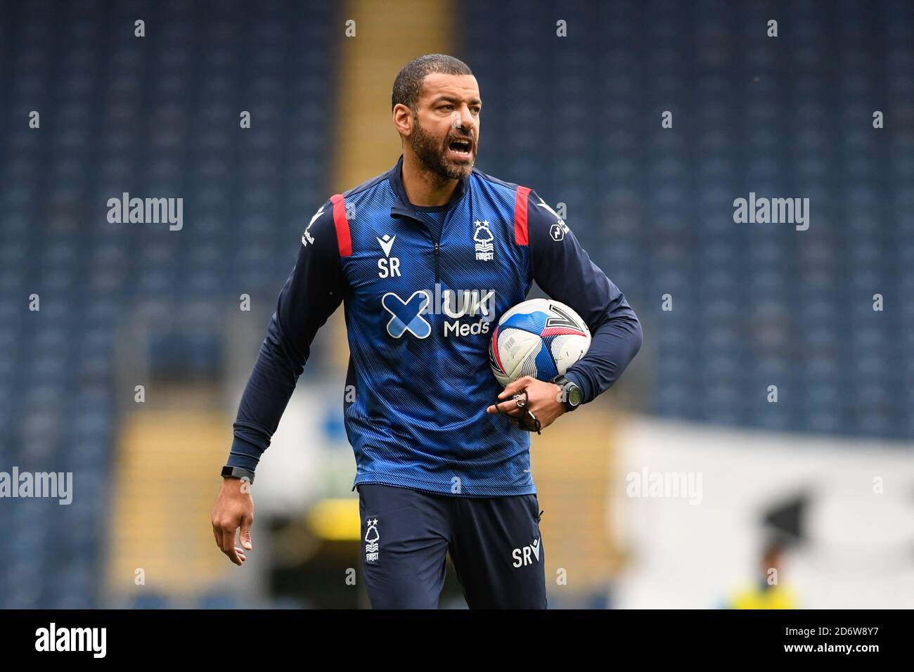 Steven Reid first team coach of Nottingham Forest leads the warm up ...