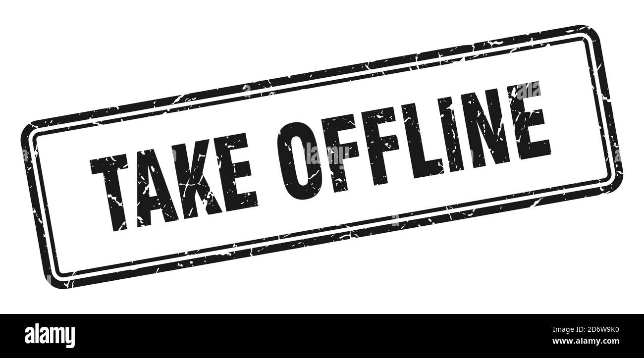 take offline stamp. square grunge sign isolated on white background ...