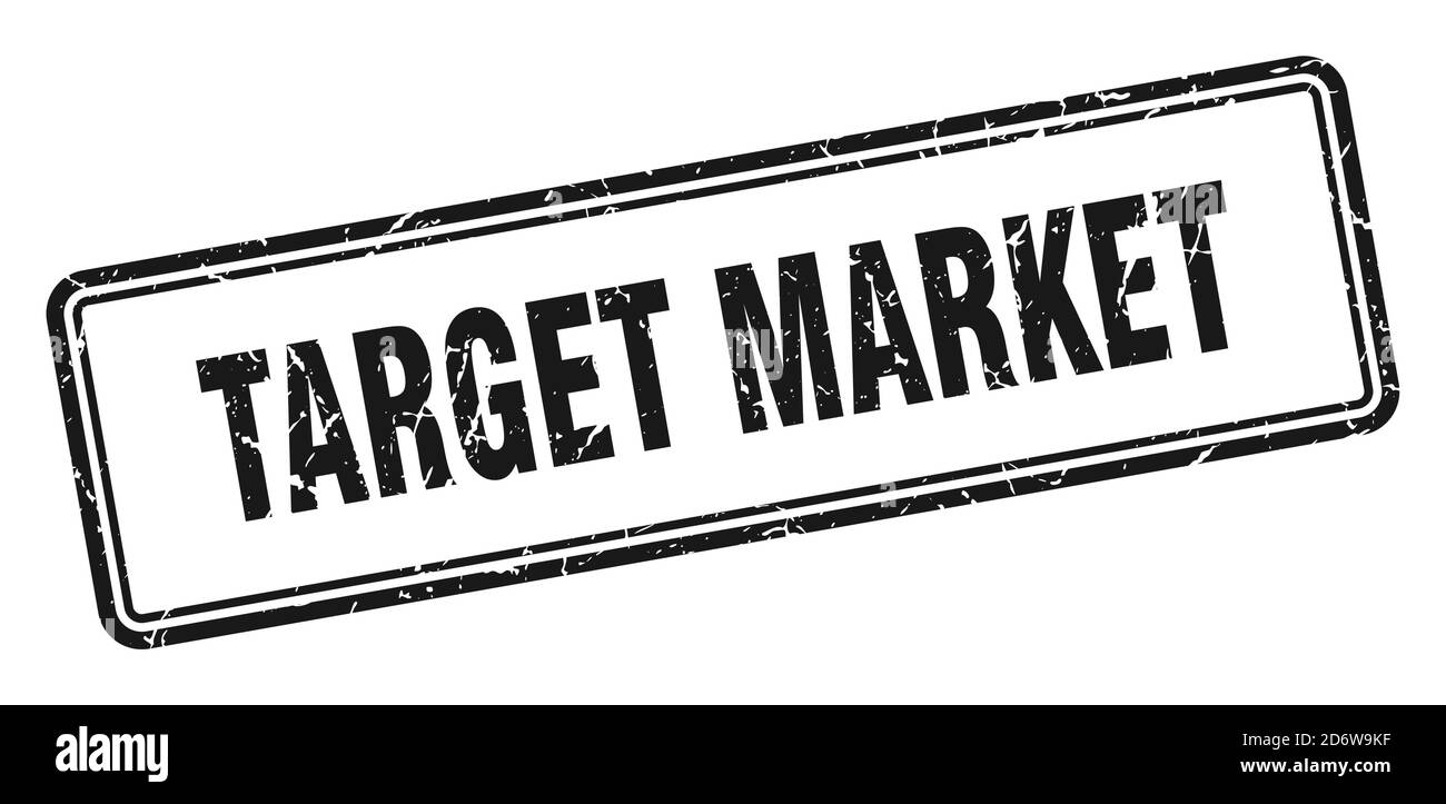 target market stamp. square grunge sign isolated on white background ...