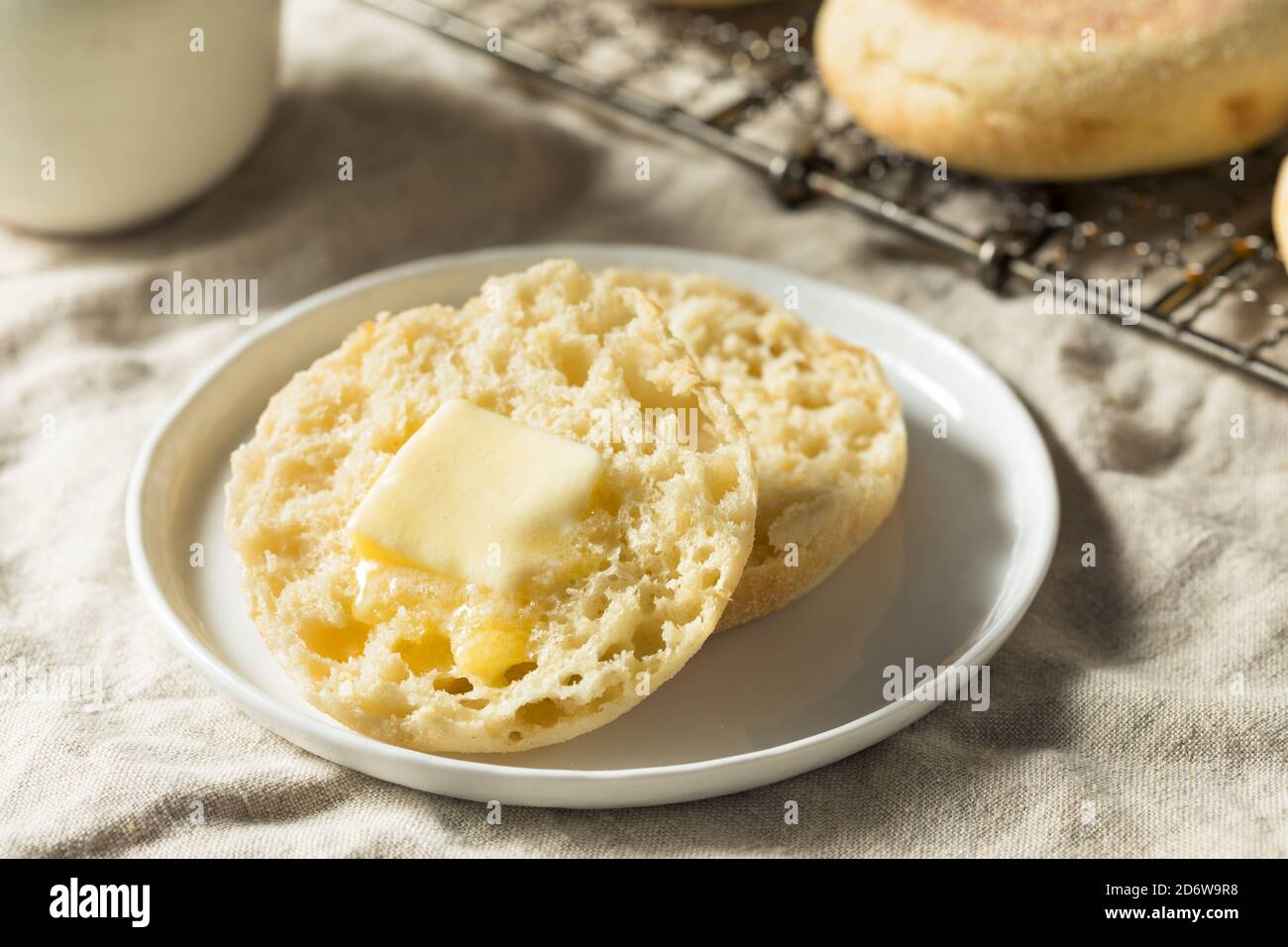 Buttered toasted muffins hi-res stock photography and images - Alamy