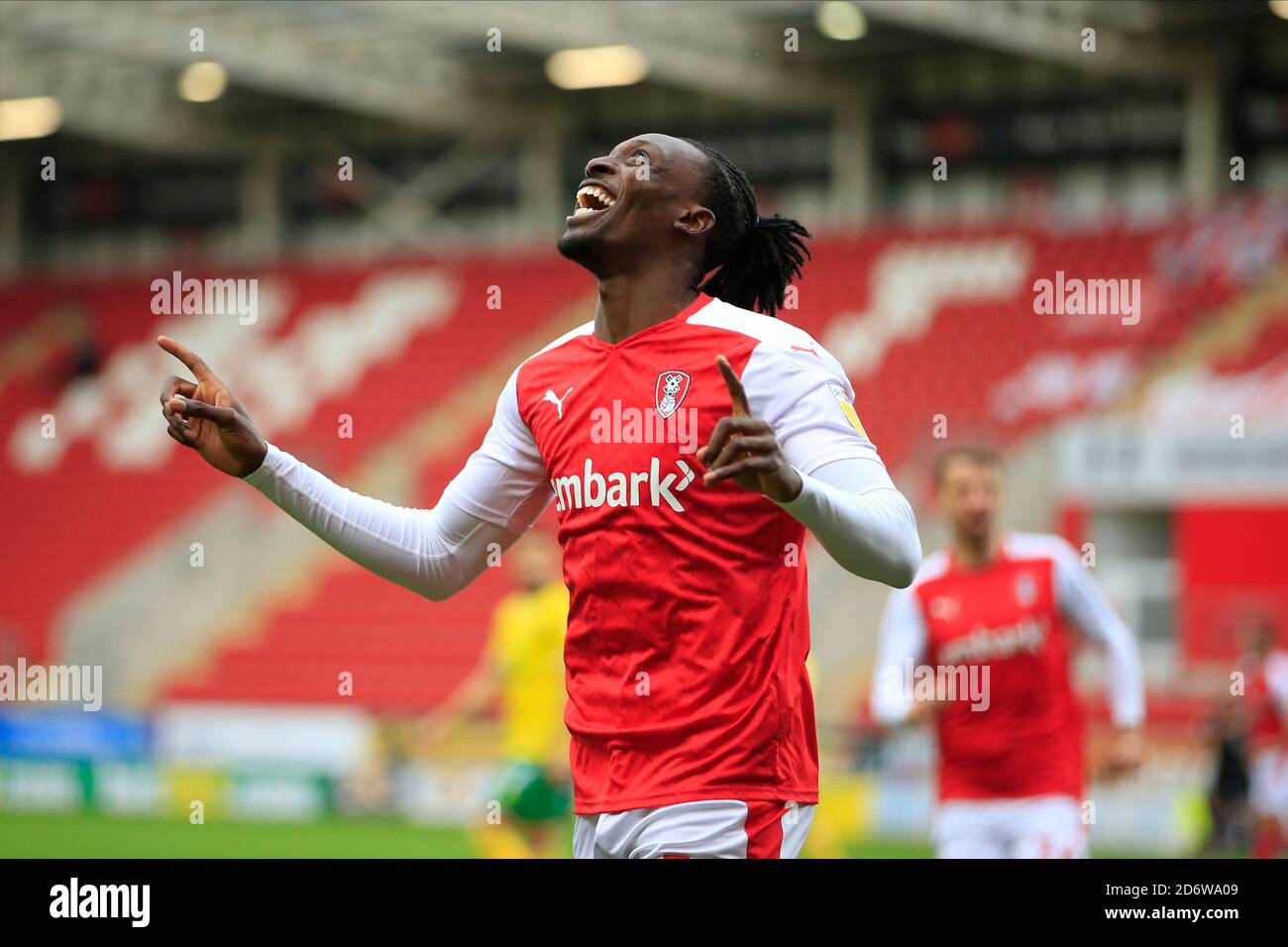 Freddie Ladapo (10) of Rotherham United celebrates scoring in the 4th ...