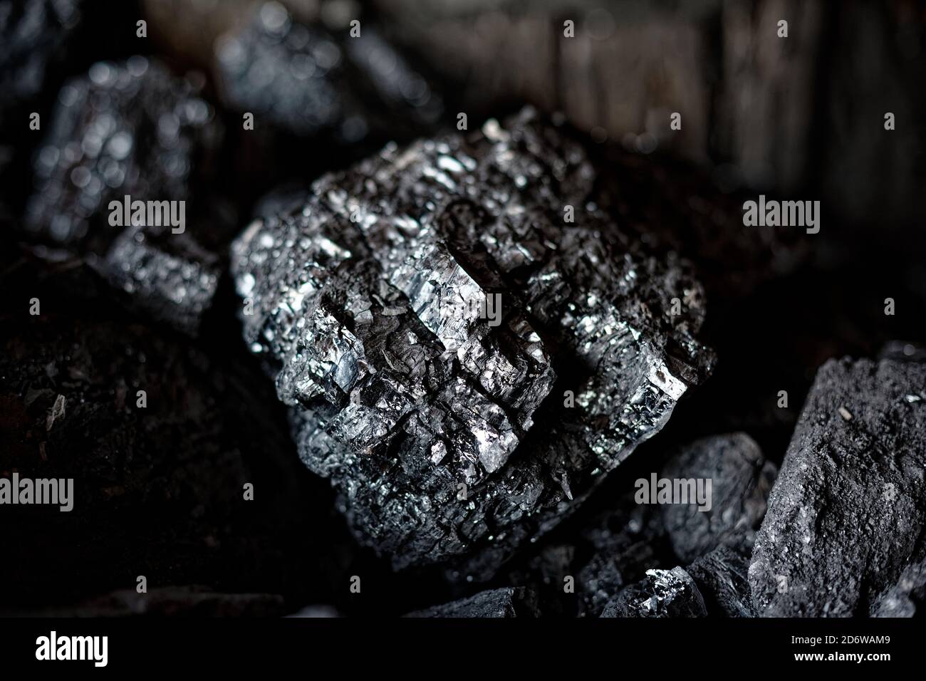 Coal industry. Chunks of black coal close-up Stock Photo - Alamy