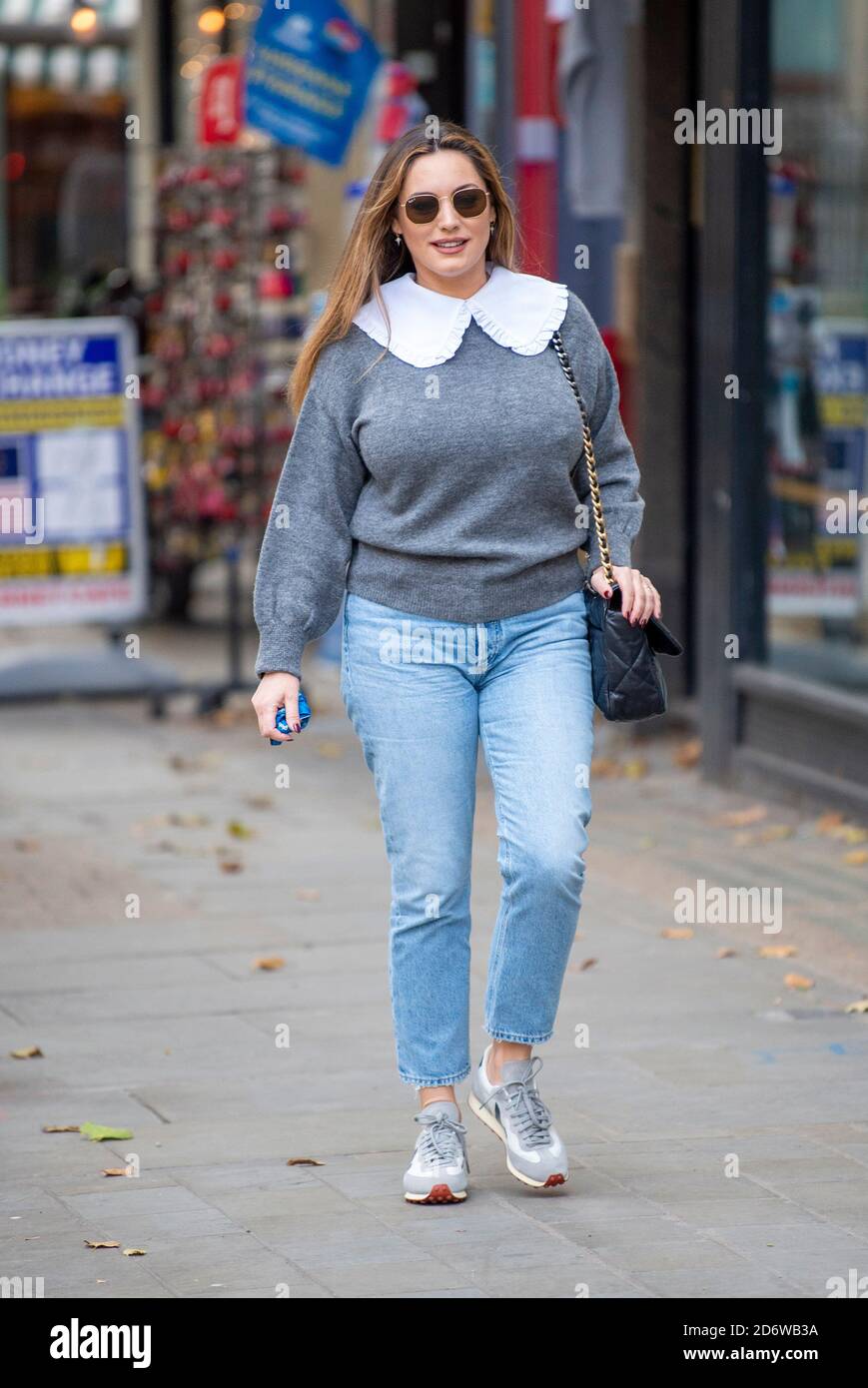 Kelly Brook arrives at the Global Radio studios in London for her Heart ...