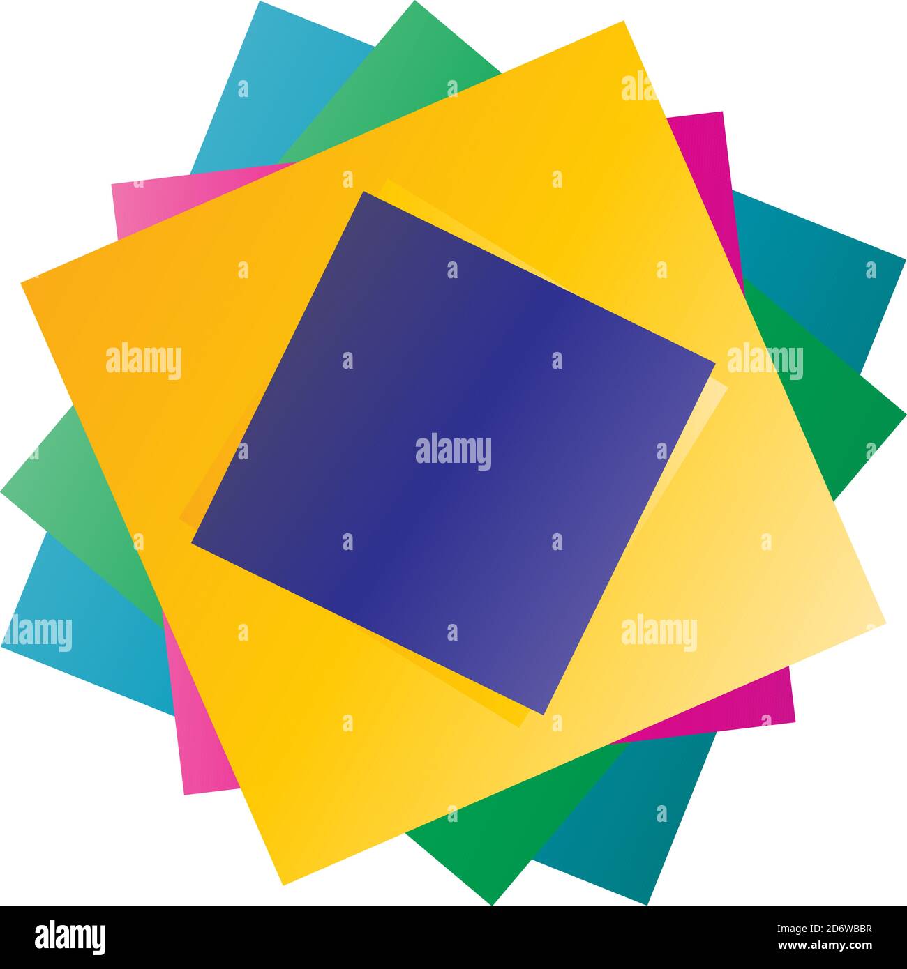 Random rotated overlapping chaotic Squares vector illustration ...