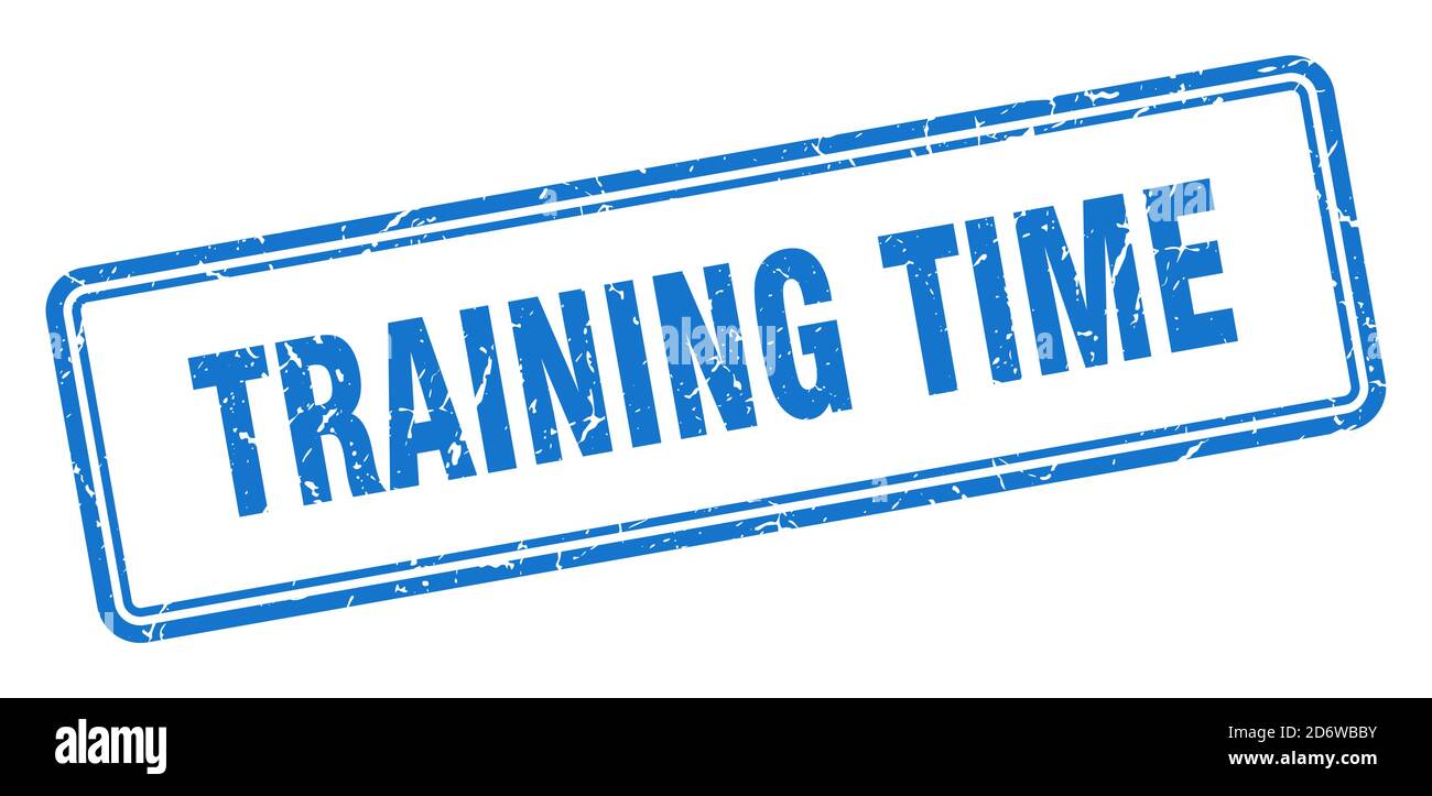 training time stamp. square grunge sign isolated on white background ...