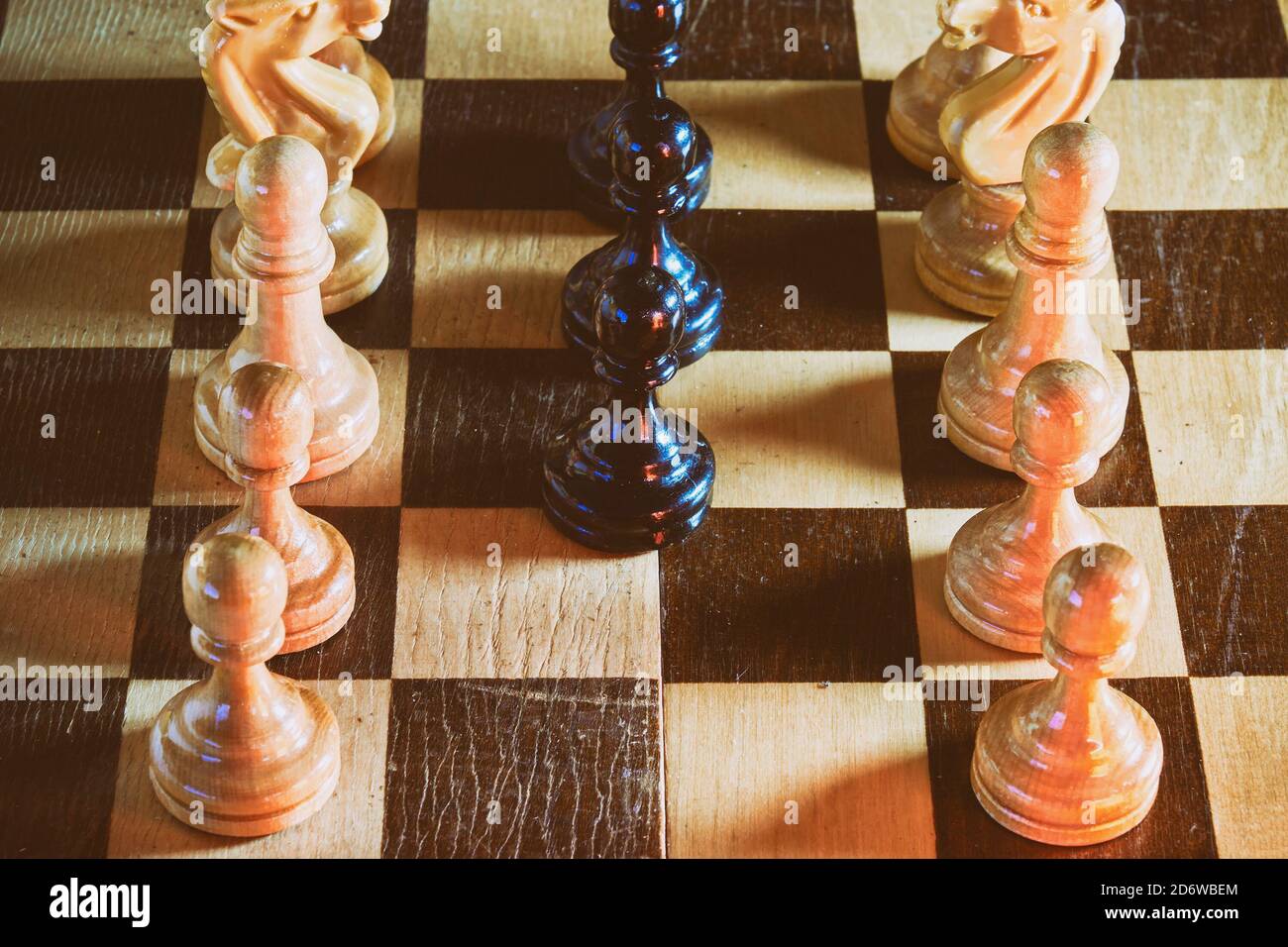 Queen surrounded pawn chess pieces hi-res stock photography and images ...