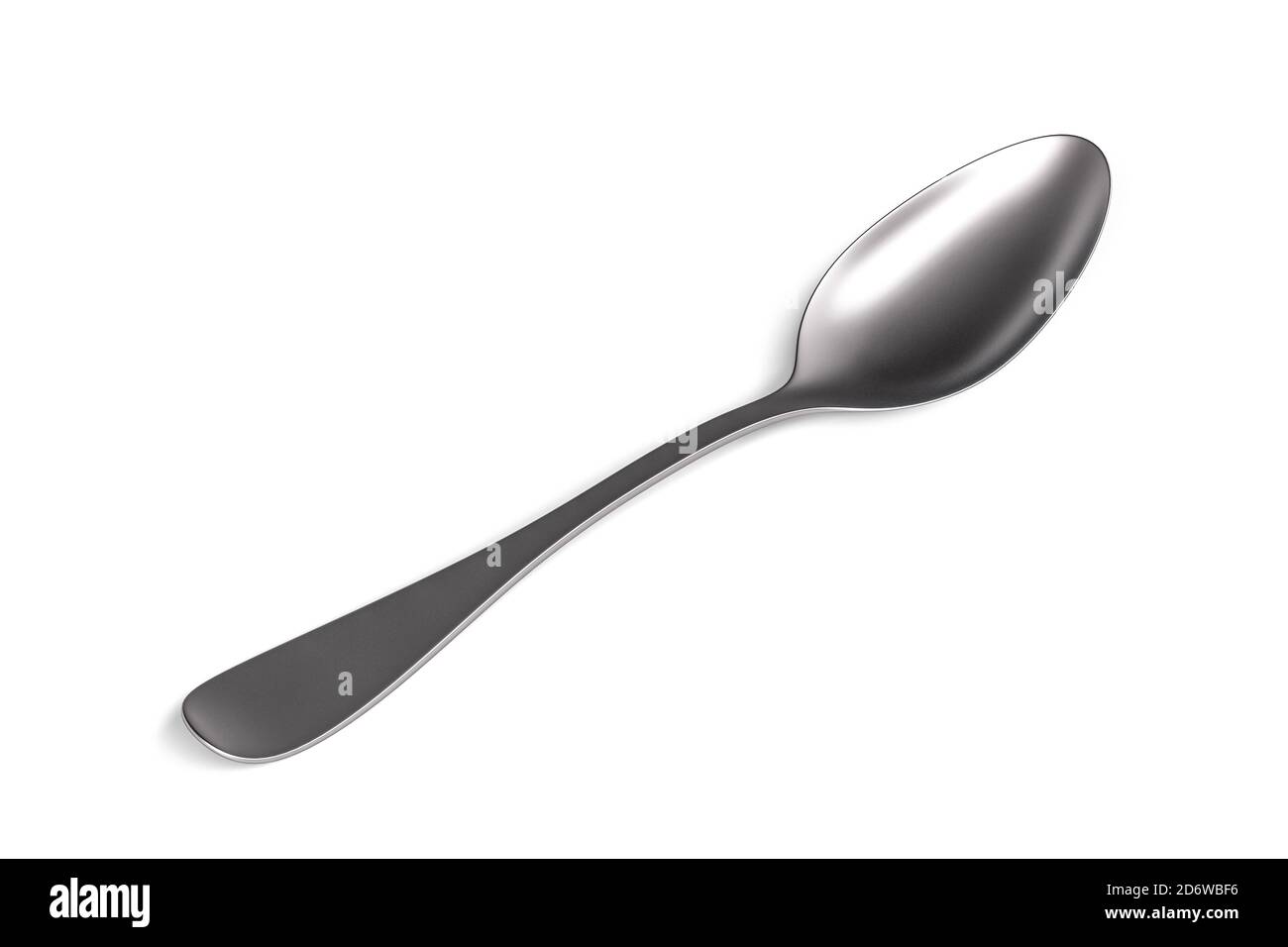 Stainless steel spoon on white background - 3D render Stock Photo - Alamy