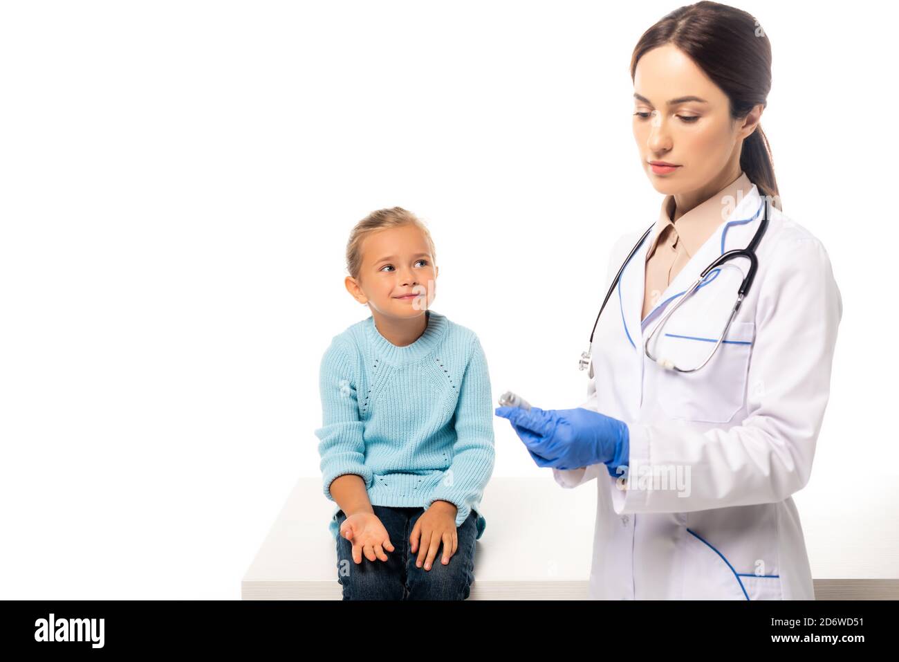 Kid scared doctor shot hi-res stock photography and images - Alamy