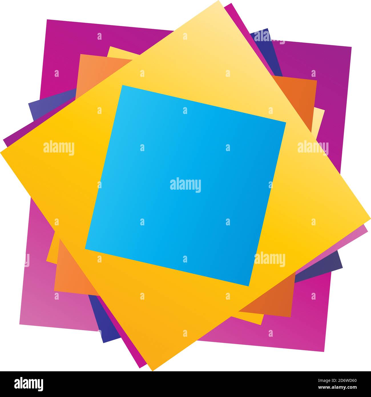 Random rotated overlapping chaotic Squares vector illustration ...
