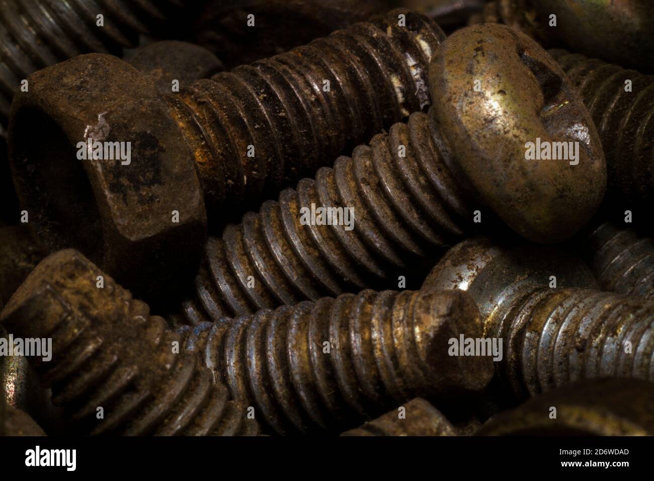 Abandoned dirty dusty old rusty screws Stock Photo - Alamy