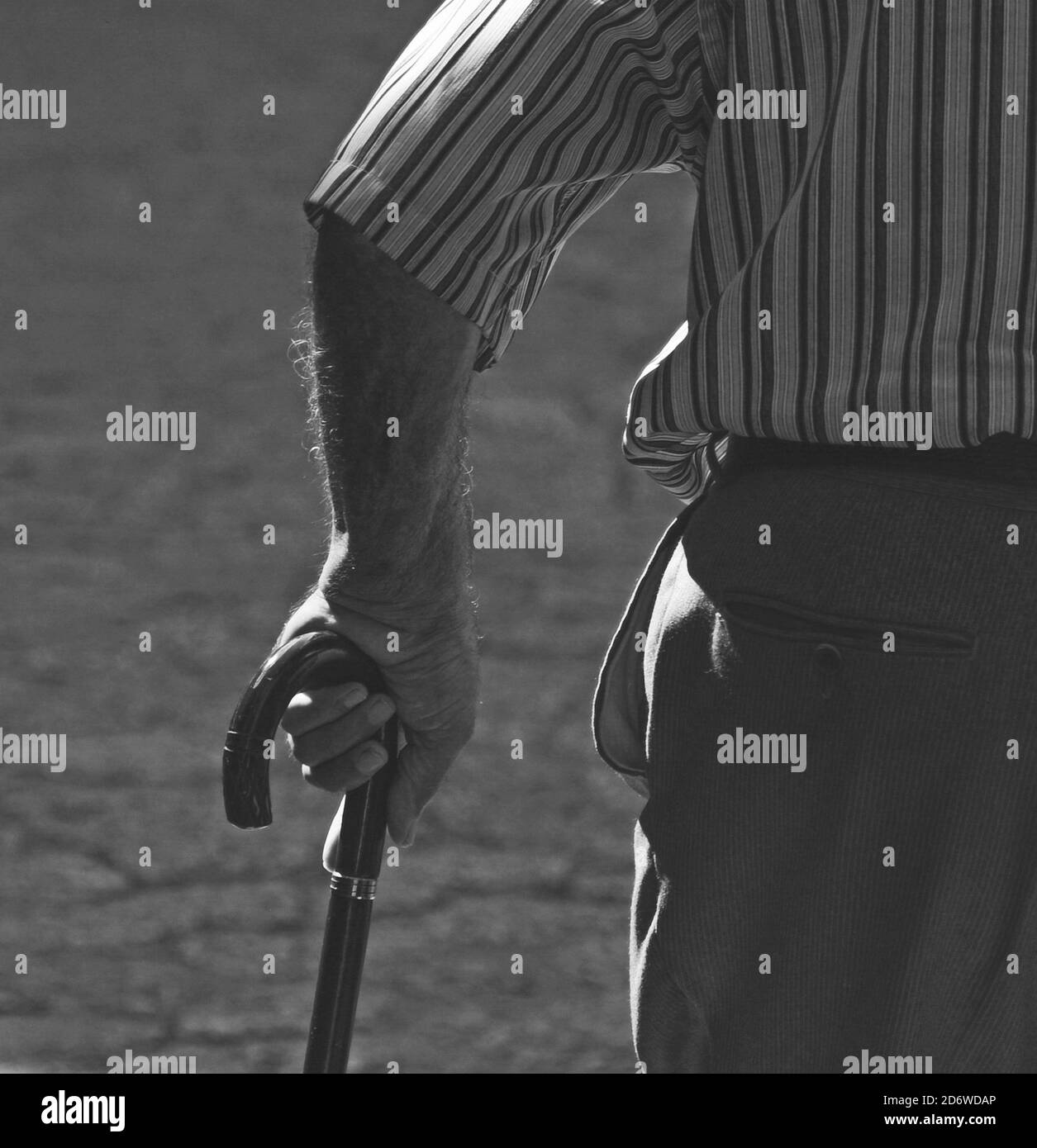 Old chinese man walking stick Black and White Stock Photos & Images - Alamy