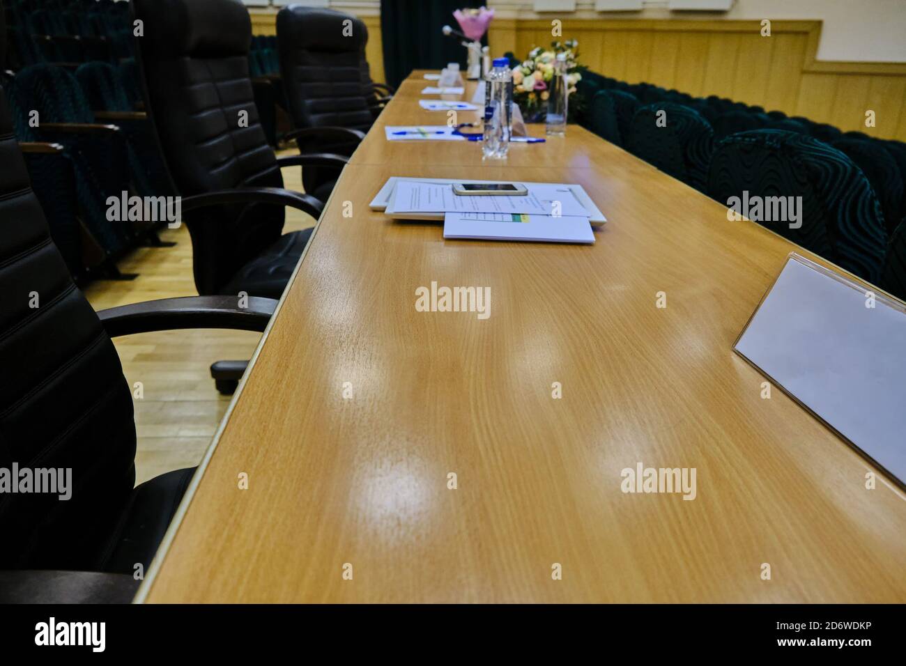 Jury table at the singing competition. A place for the judges at the ...