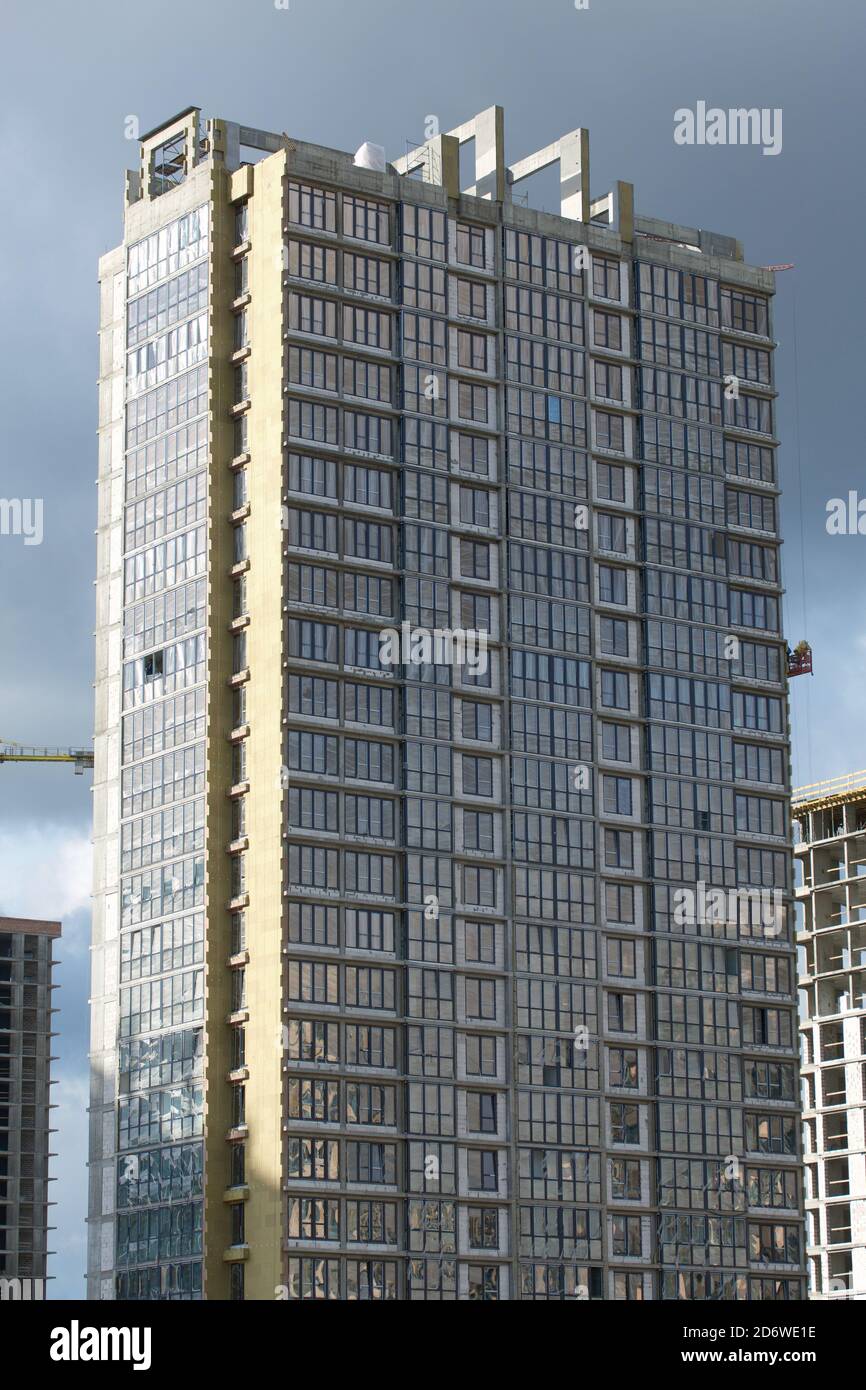 Construction of modern multi-storey buildings. New development of a ...