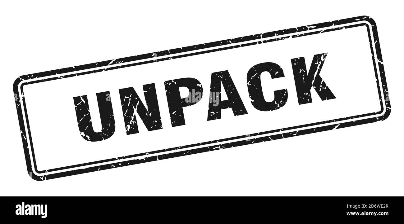 unpack stamp. square grunge sign isolated on white background Stock ...
