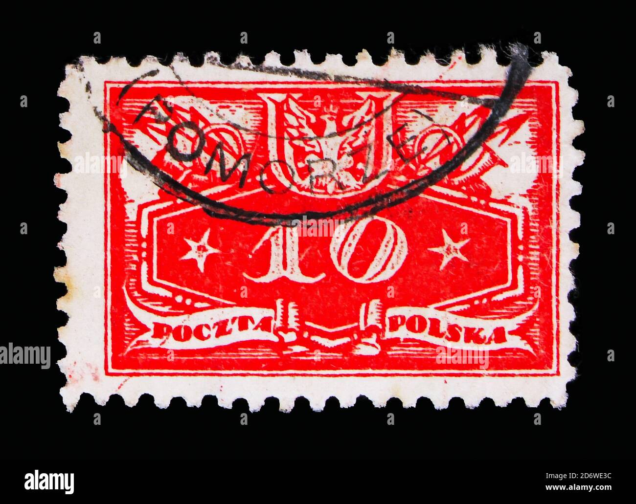 MOSCOW, RUSSIA - MAY 13, 2018: A stamp printed in Poland shows Face ...