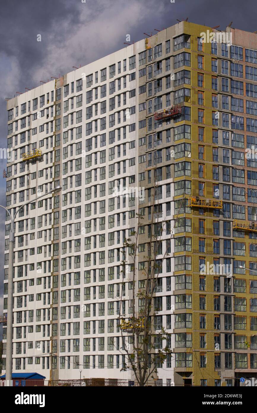 Construction of modern multi-storey buildings. New development of a ...