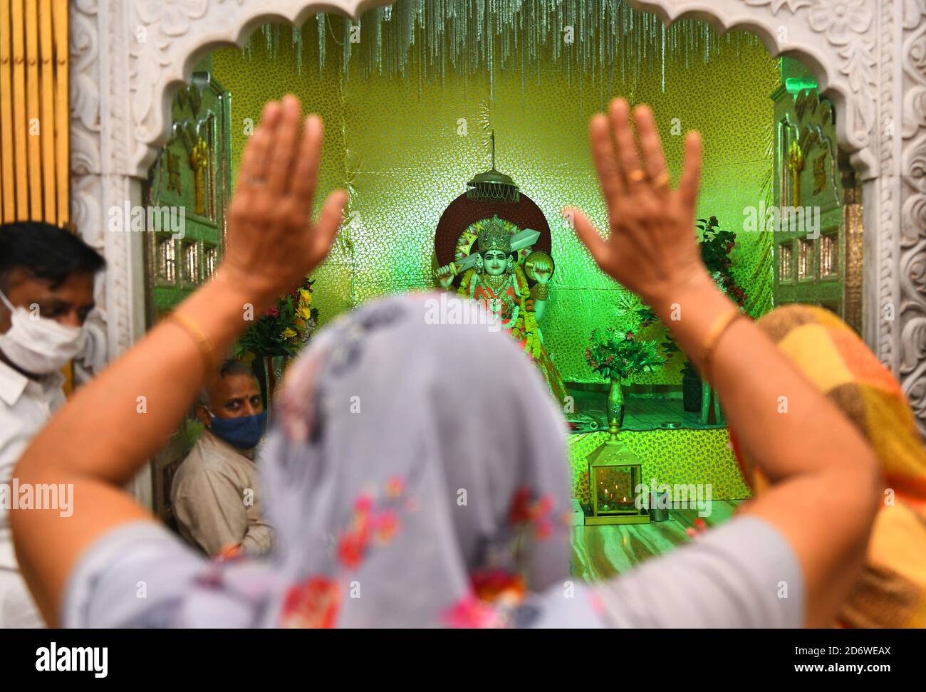 Beawar, Rajasthan, India, Oct. 19, 2020: Hindu devotees offer prayers ...