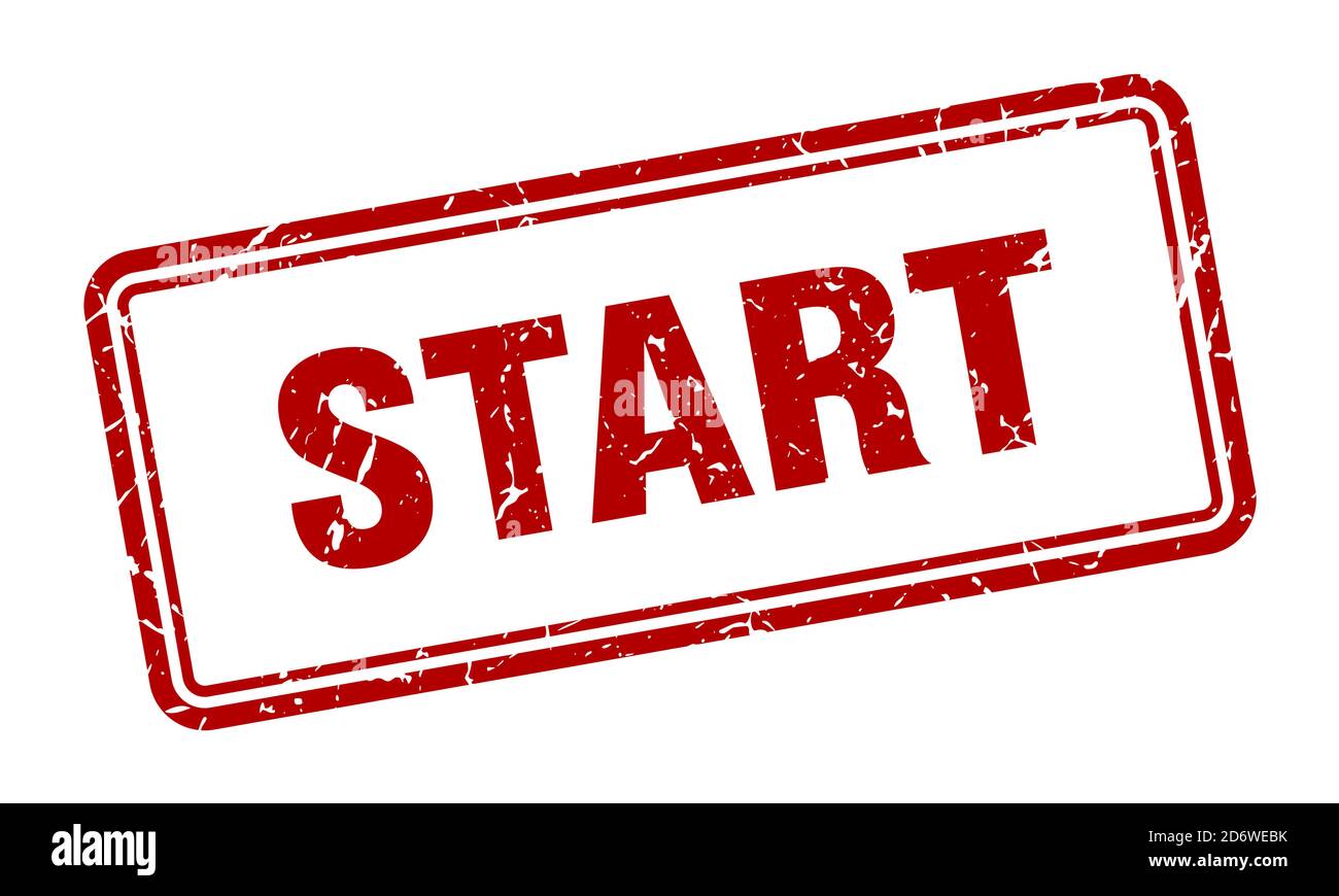 start stamp. square grunge sign isolated on white background Stock ...