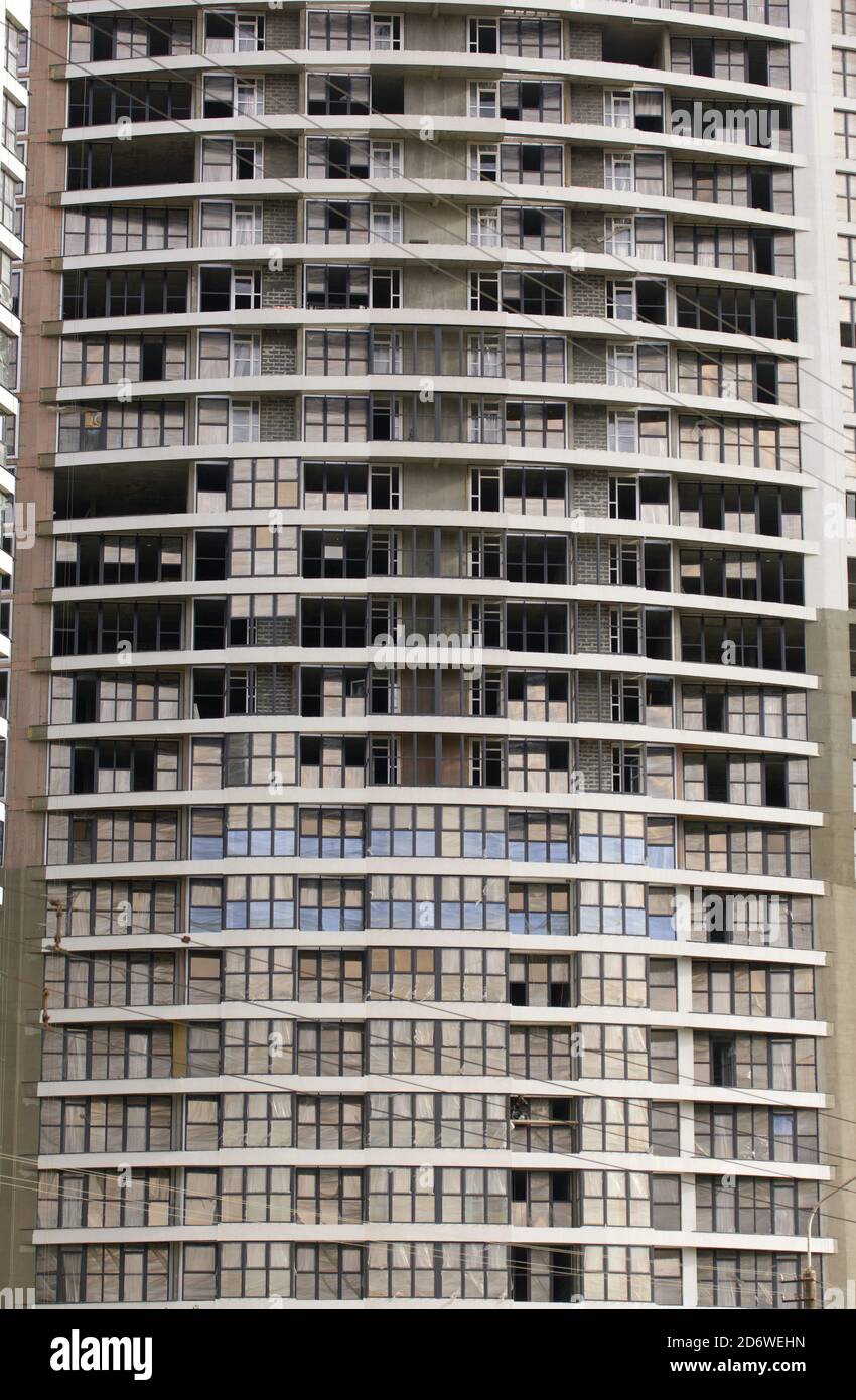 Construction of modern multi-storey buildings. New development of a ...