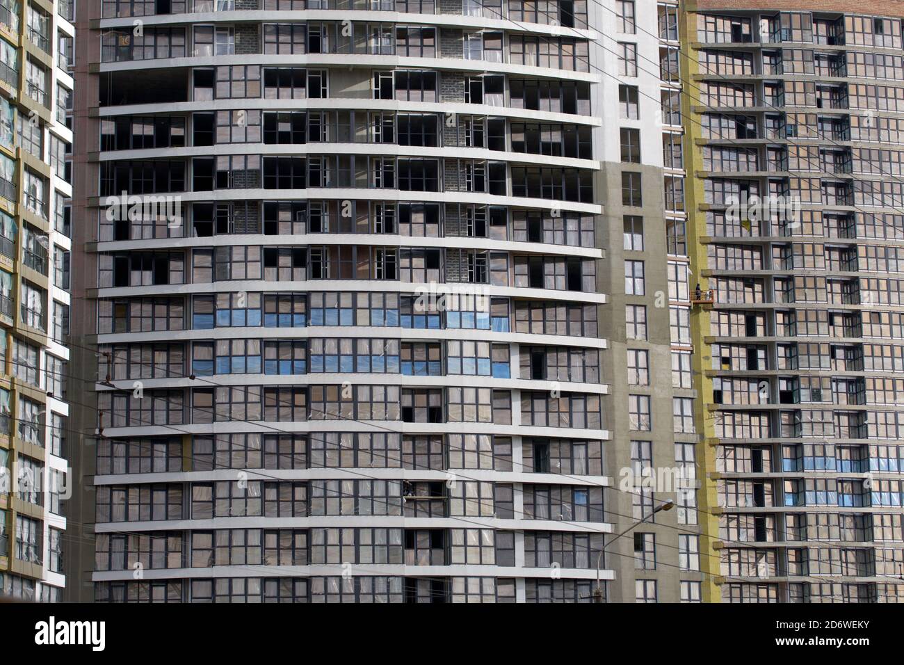 Construction of modern multi-storey buildings. New development of a ...