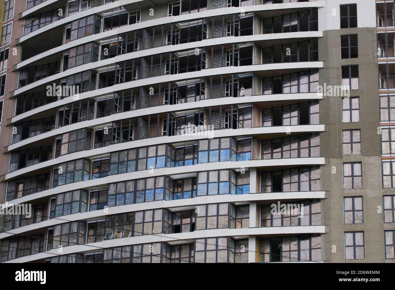 Construction of modern multi-storey buildings. New development of a ...