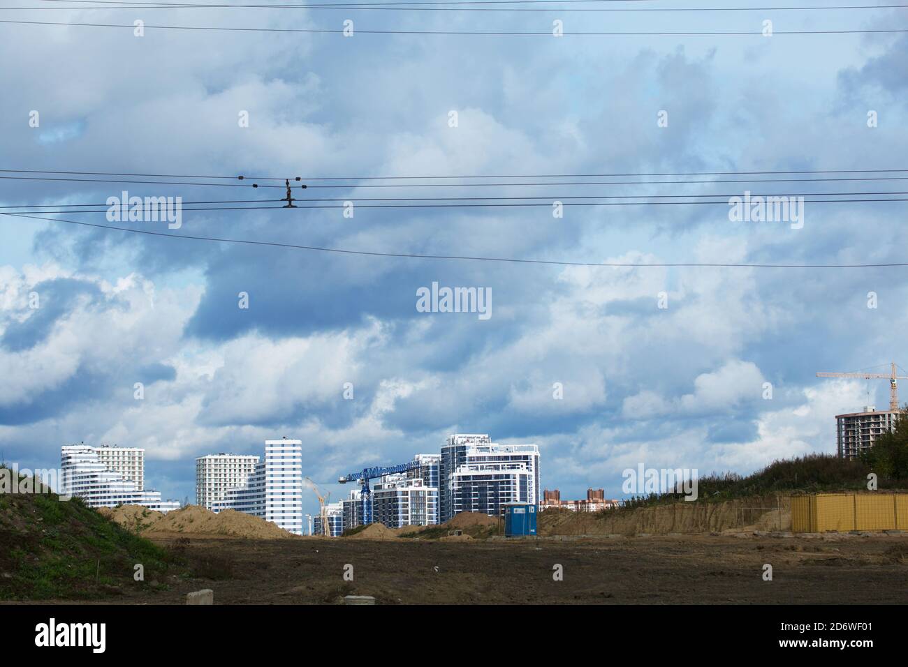 Construction of modern multi-storey buildings. New development of a ...