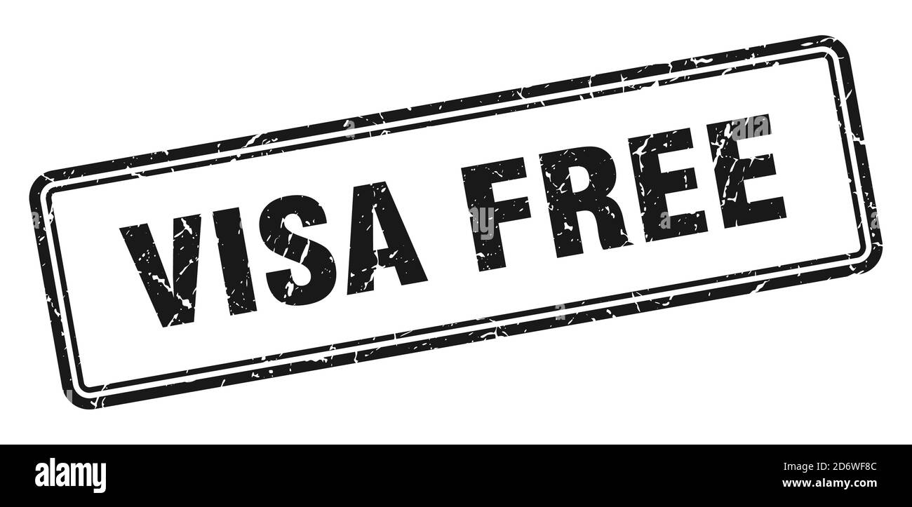 visa free stamp. square grunge sign isolated on white background Stock ...