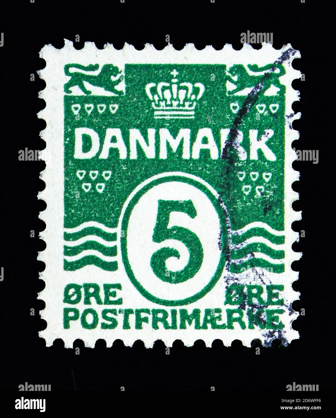 MOSCOW, RUSSIA - MAY 13, 2018: A stamp printed in Denmark shows Figure ...