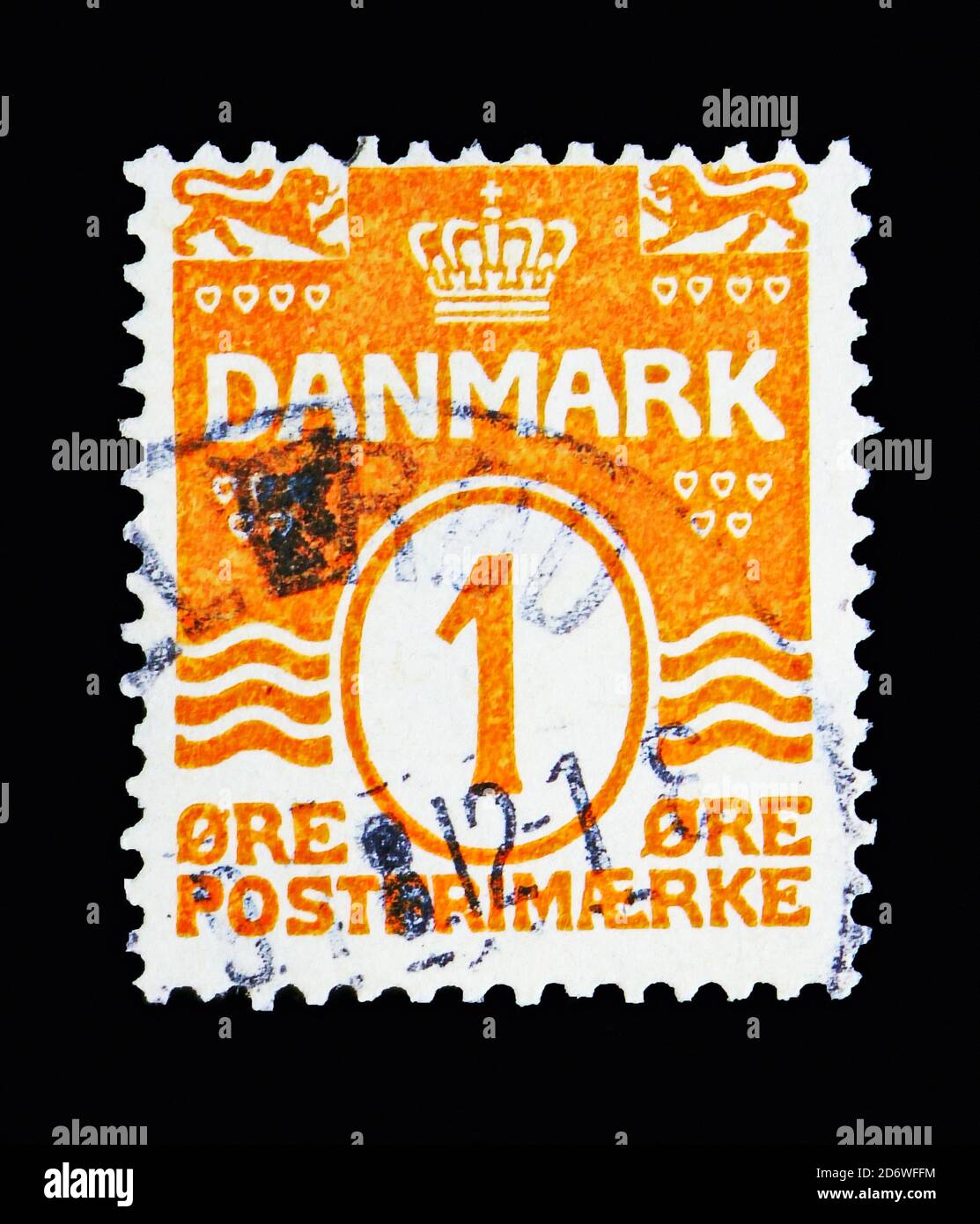 MOSCOW, RUSSIA - MAY 13, 2018: A stamp printed in Denmark shows Figure ...