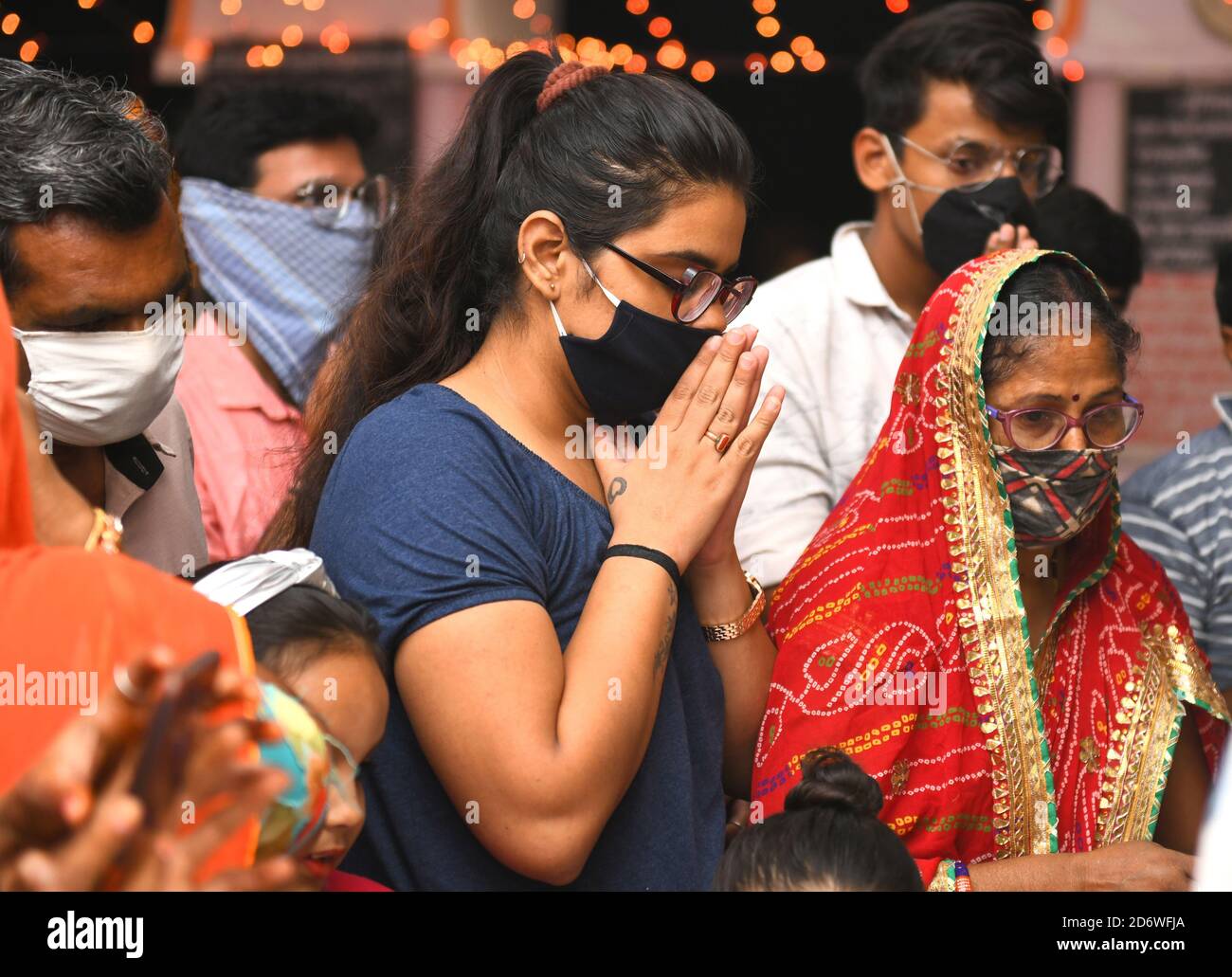 Beawar, Rajasthan, India, Oct. 19, 2020: Hindu devotees offer prayers ...