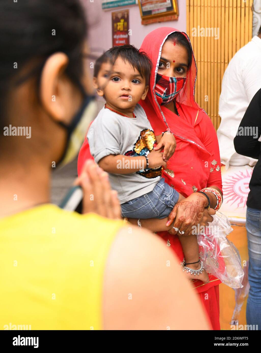 Beawar, Rajasthan, India, Oct. 19, 2020: Hindu devotees offer prayers ...