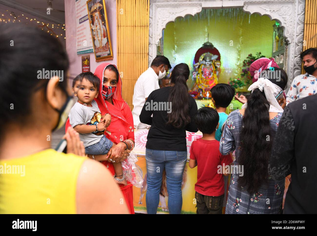 Beawar, Rajasthan, India, Oct. 19, 2020: Hindu devotees offer prayers ...