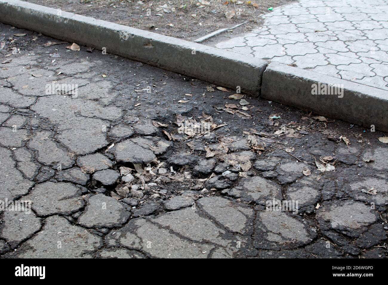 Cracked Asphalt Road