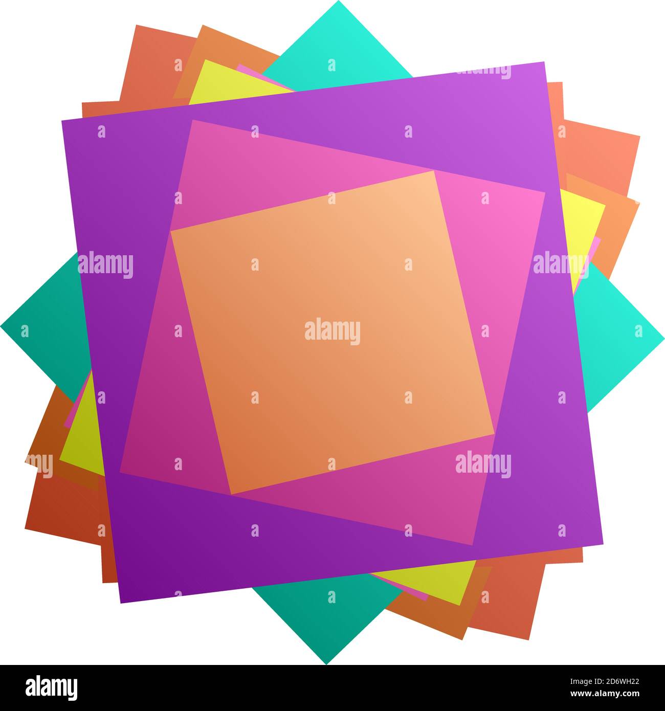 Random rotated overlapping chaotic Squares vector illustration ...