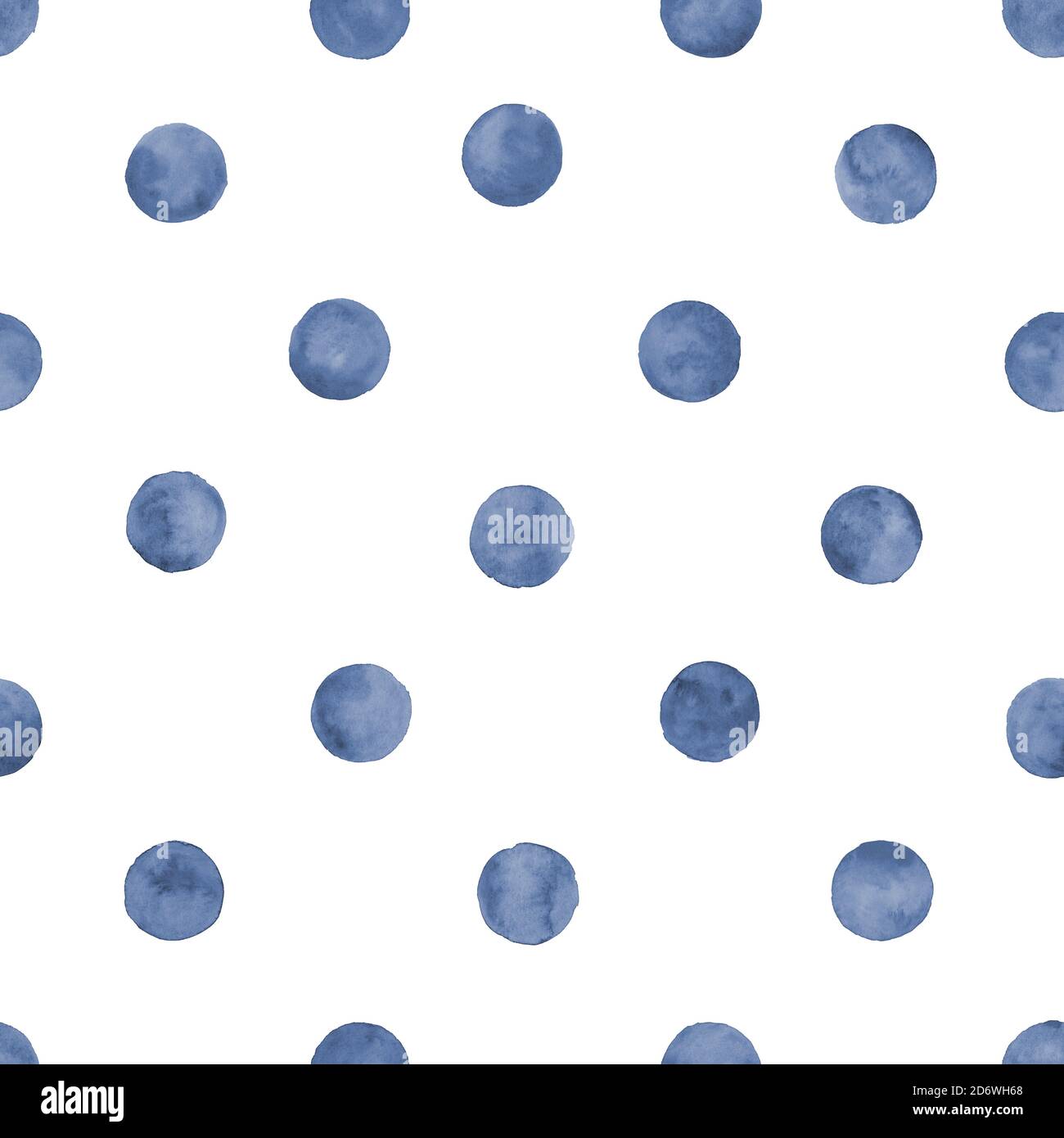 Polka dot blue navy indigo watercolor seamless pattern. Abstract ...