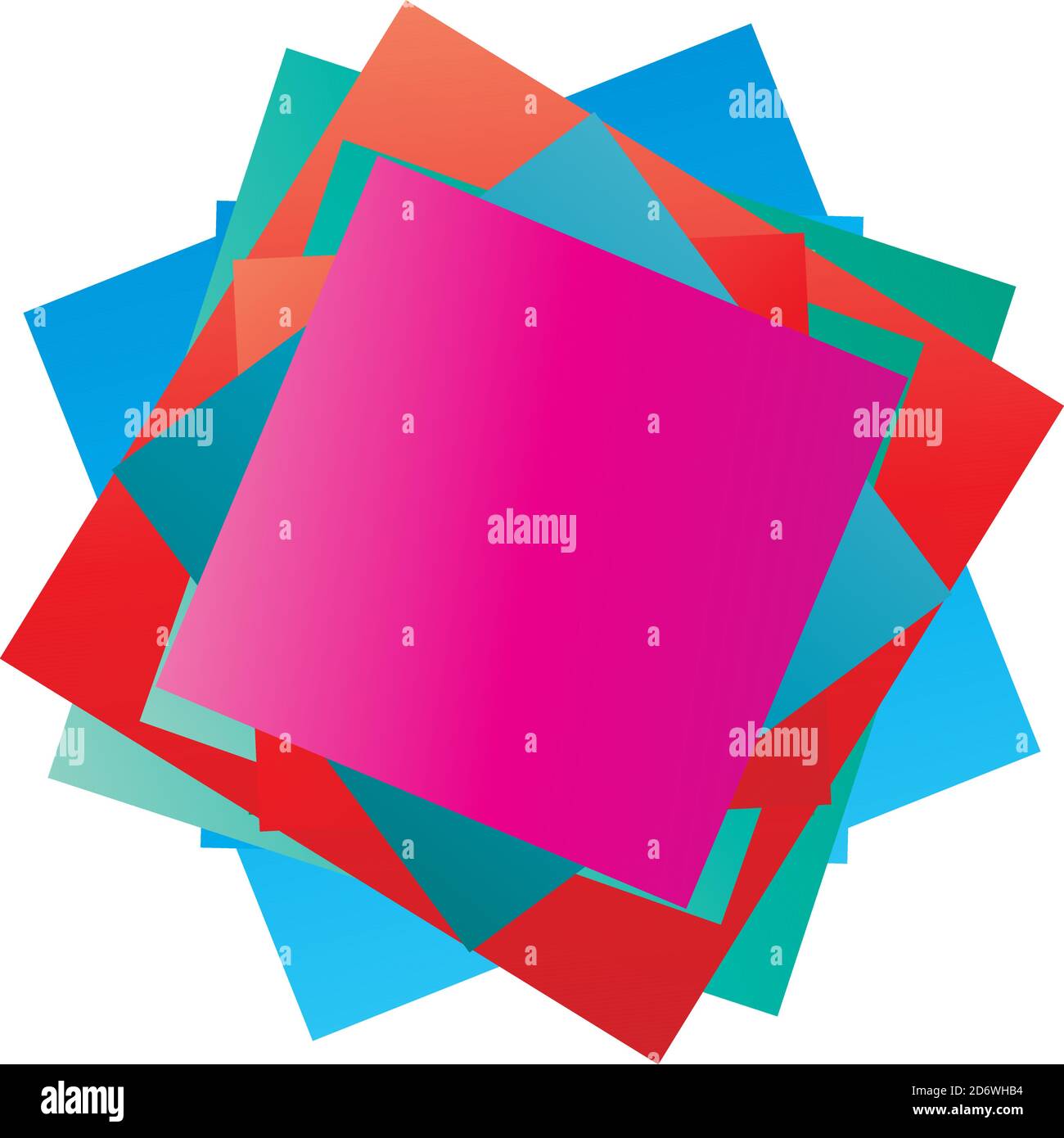 Random rotated overlapping chaotic Squares vector illustration ...