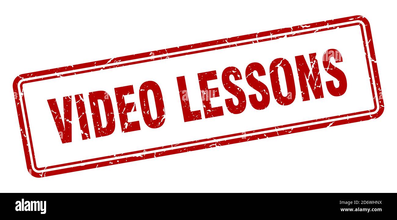 video lessons stamp. square grunge sign isolated on white background ...