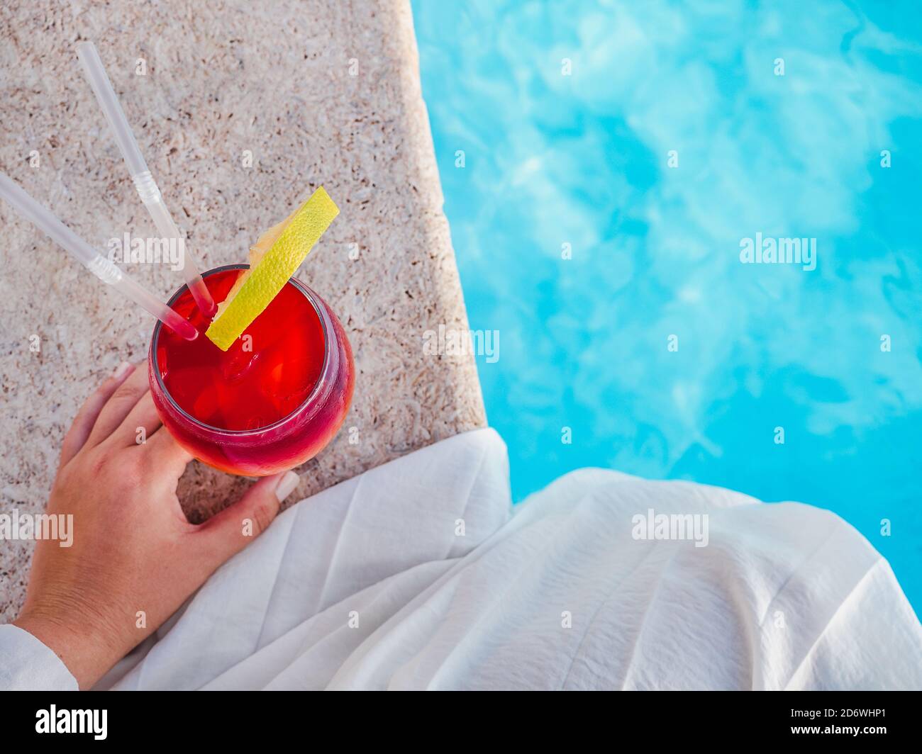 Beautiful cocktail glass. View from above, close-up Stock Photo - Alamy