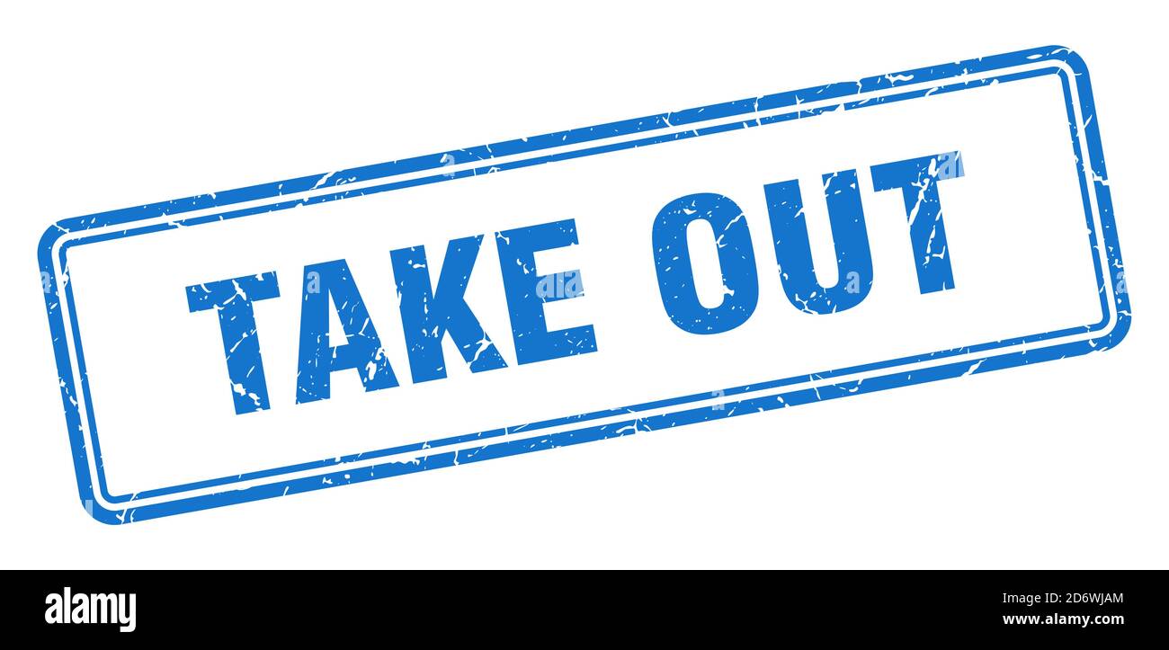 take out stamp. square grunge sign isolated on white background Stock ...