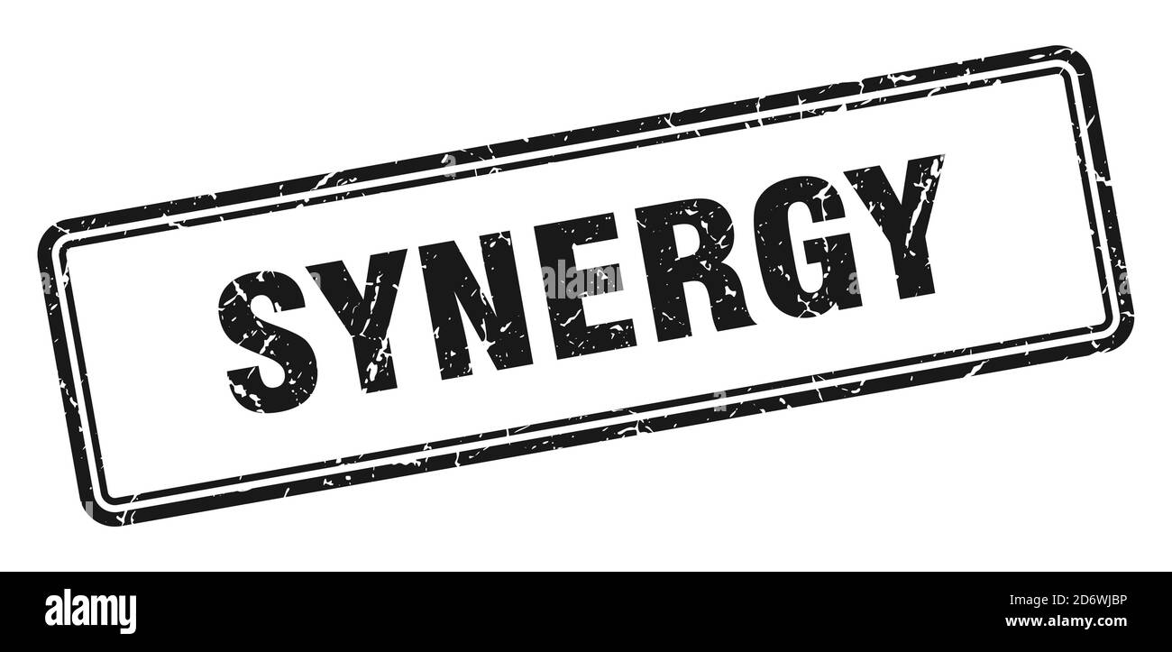 synergy stamp. square grunge sign isolated on white background Stock ...