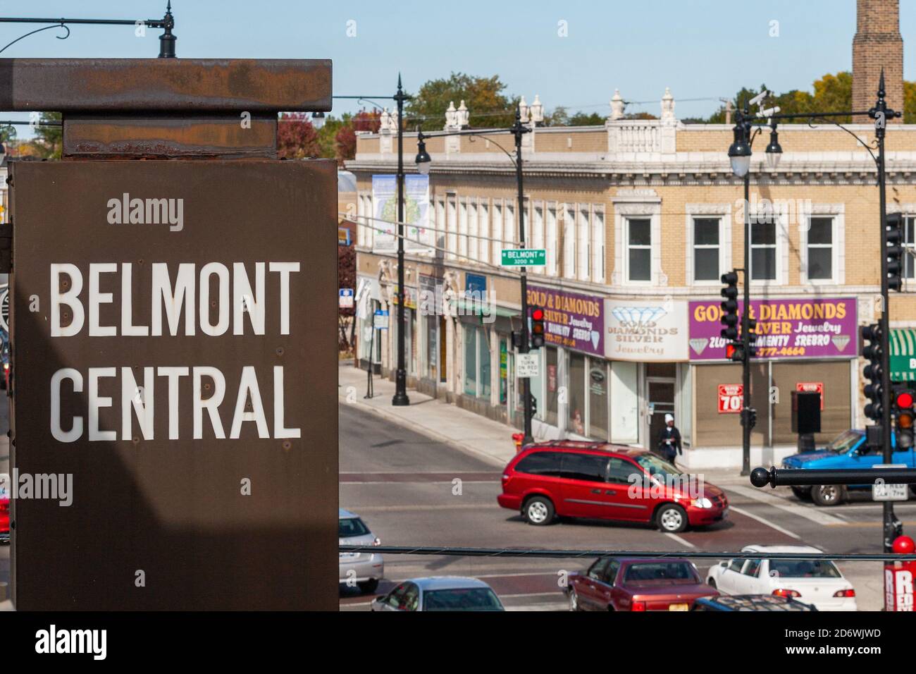 Commercial buildings in the Belmont Central area Stock Photo - Alamy