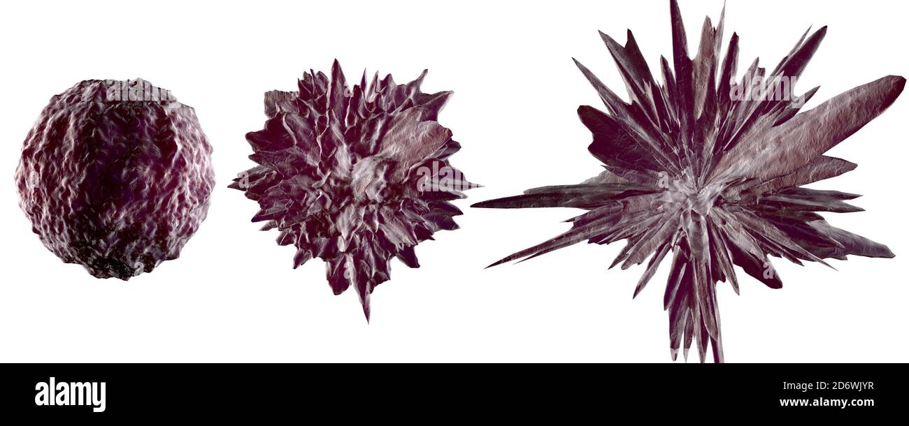 3D rendered Illustration of the microscopic stages of a mutating cancer ...