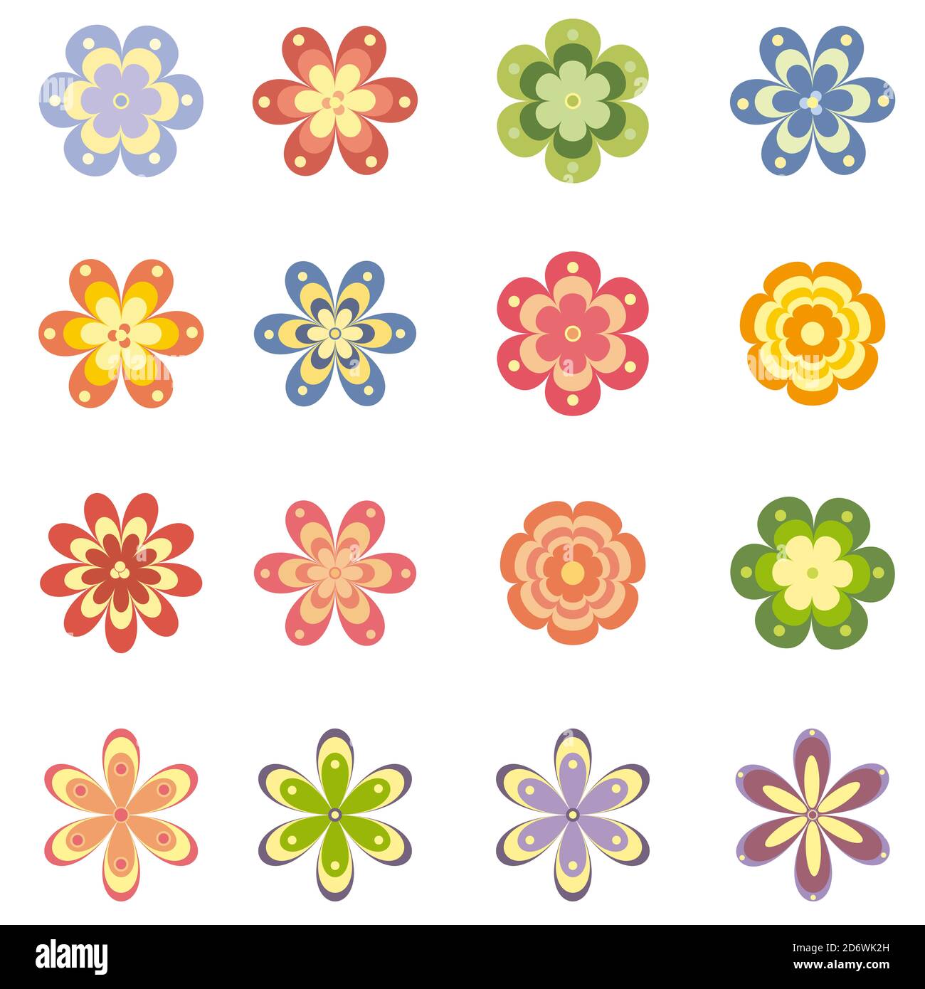Set of different flowers. Illustration Stock Photo - Alamy