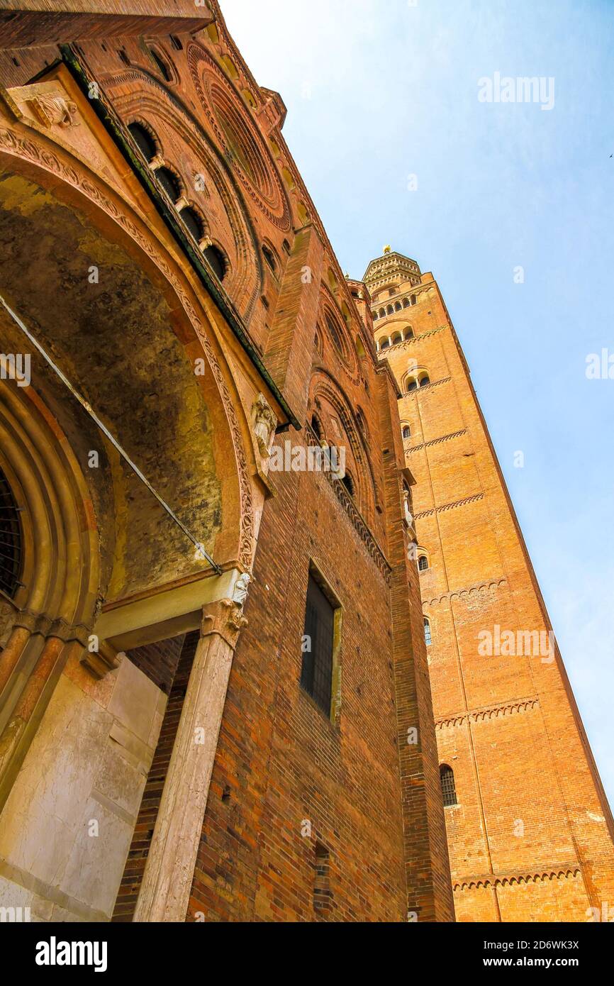 Historic architecture of the Piazza del Duomo in Cremona, Italy on a ...
