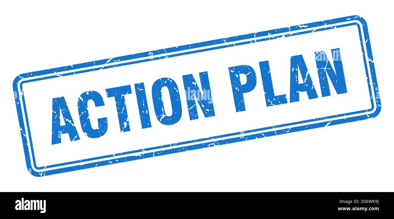 action plan stamp. square grunge sign isolated on white background ...