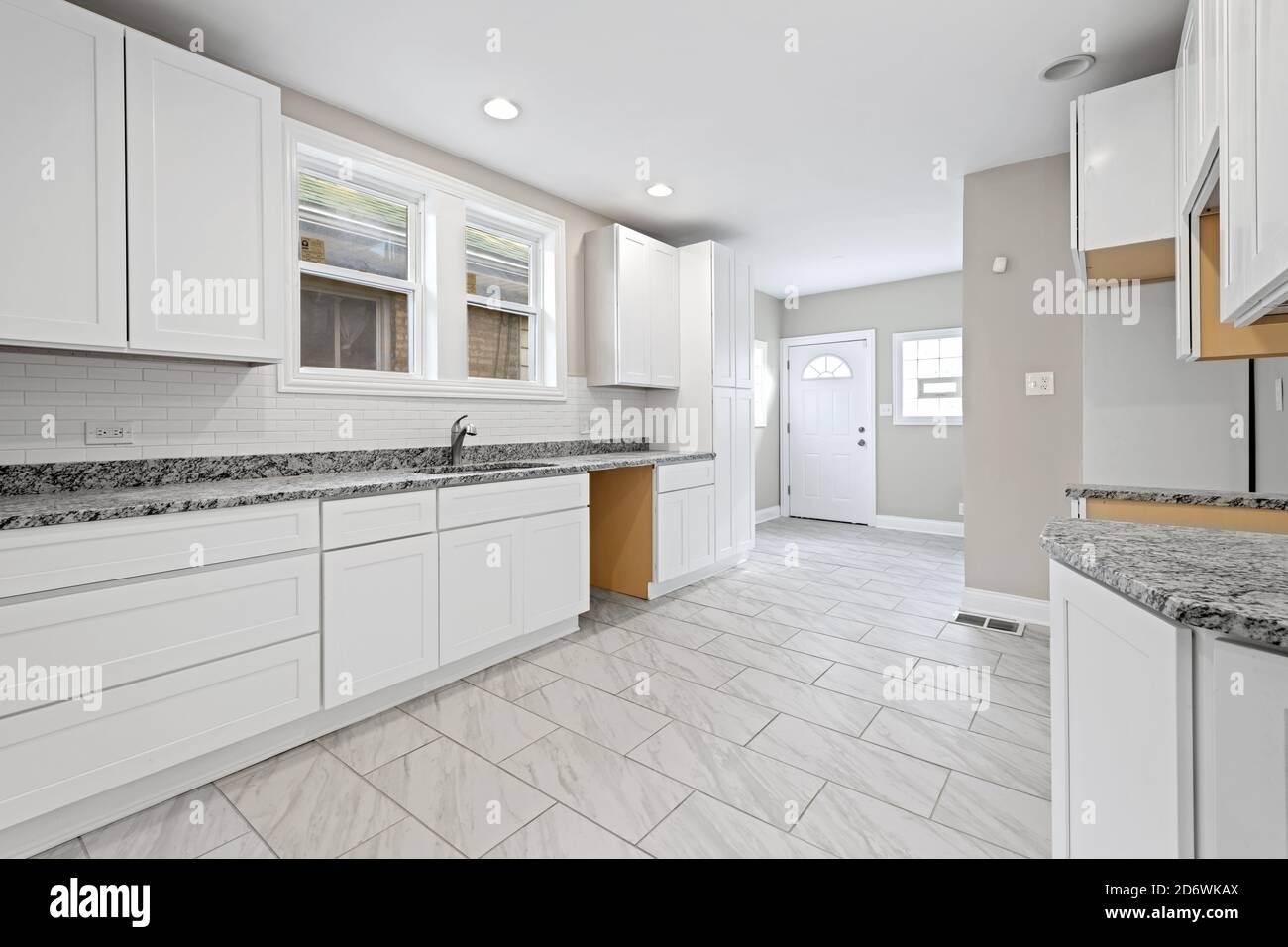 Vacant renovated bungalow interior on the south side of Chicago Stock ...