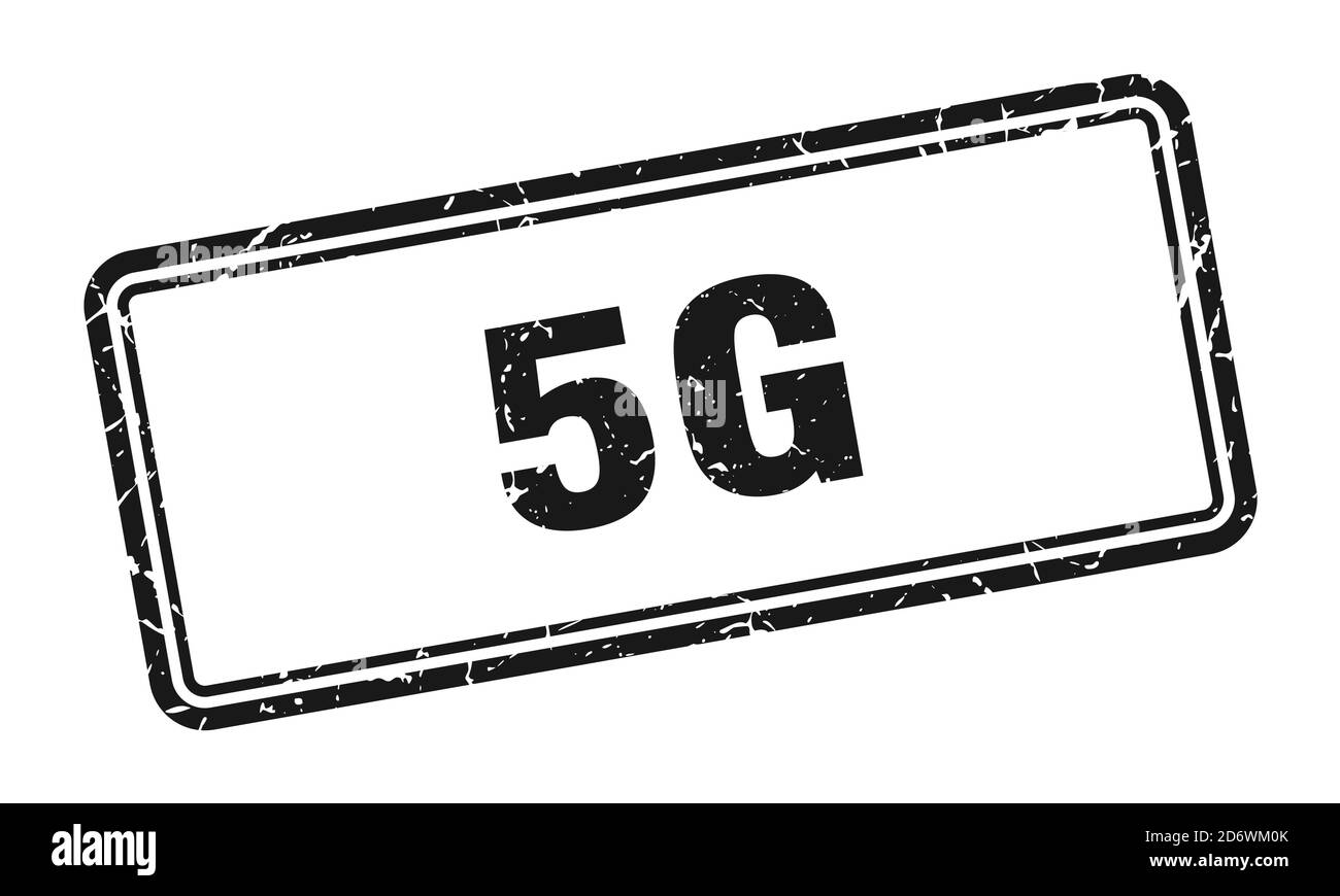 5g stamp. square grunge sign isolated on white background Stock Vector ...